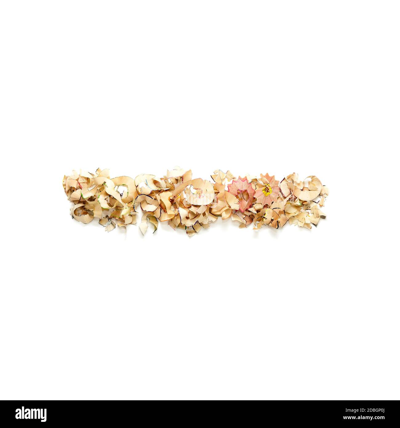 Minus sign, subtraction sign or dash mark made from coloured pencil ...