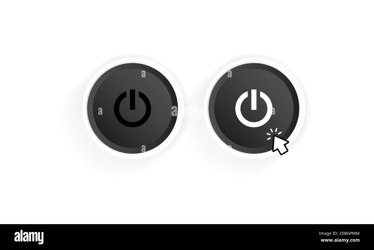 Power on button icon. Black button power. Push-button power of. Power ...