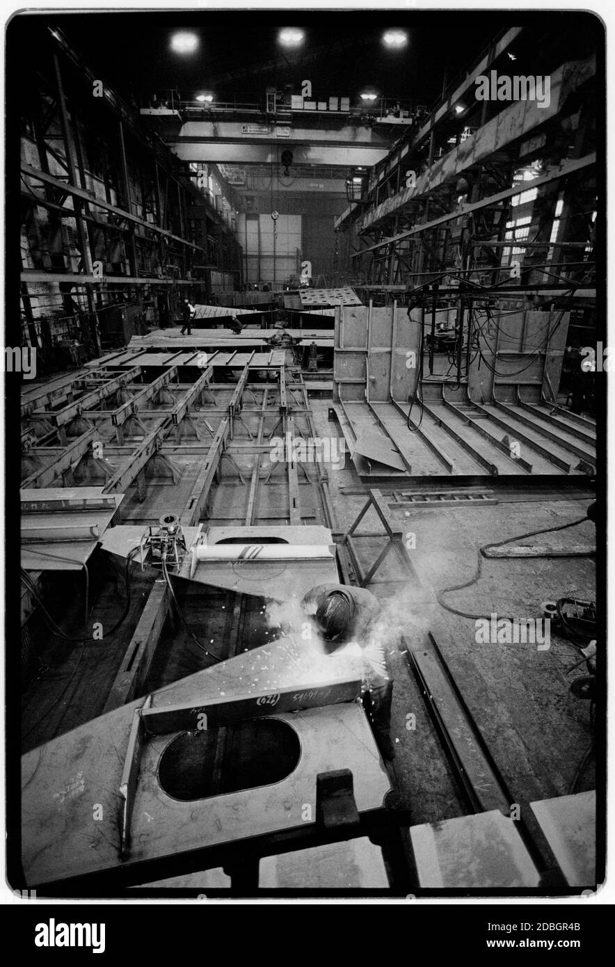 East Germany 1990 scanned in 2020 Rostock on the Baltic Sea. Ship ...