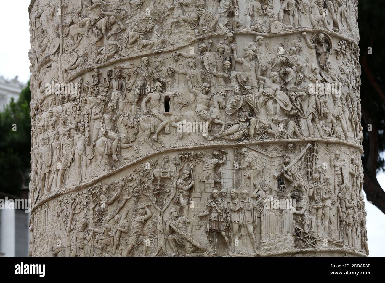 Column of Tajan . Roman triumphal column in Rome, Italy Stock Photo - Alamy