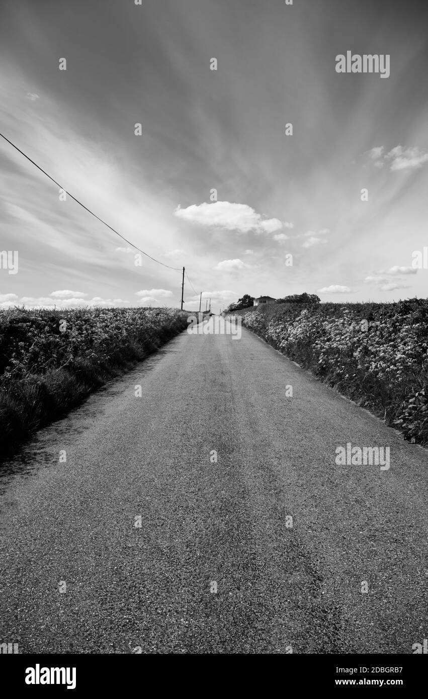 Landscape image of a long road Stock Photo - Alamy
