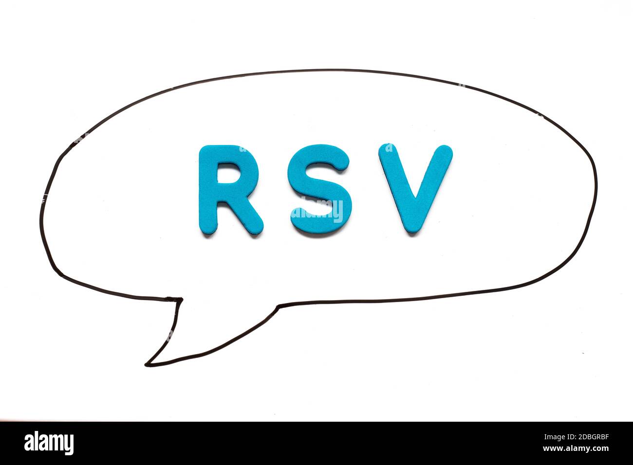 Alphabet letter with word RSV (Respiratory syncytial virus) in black ...