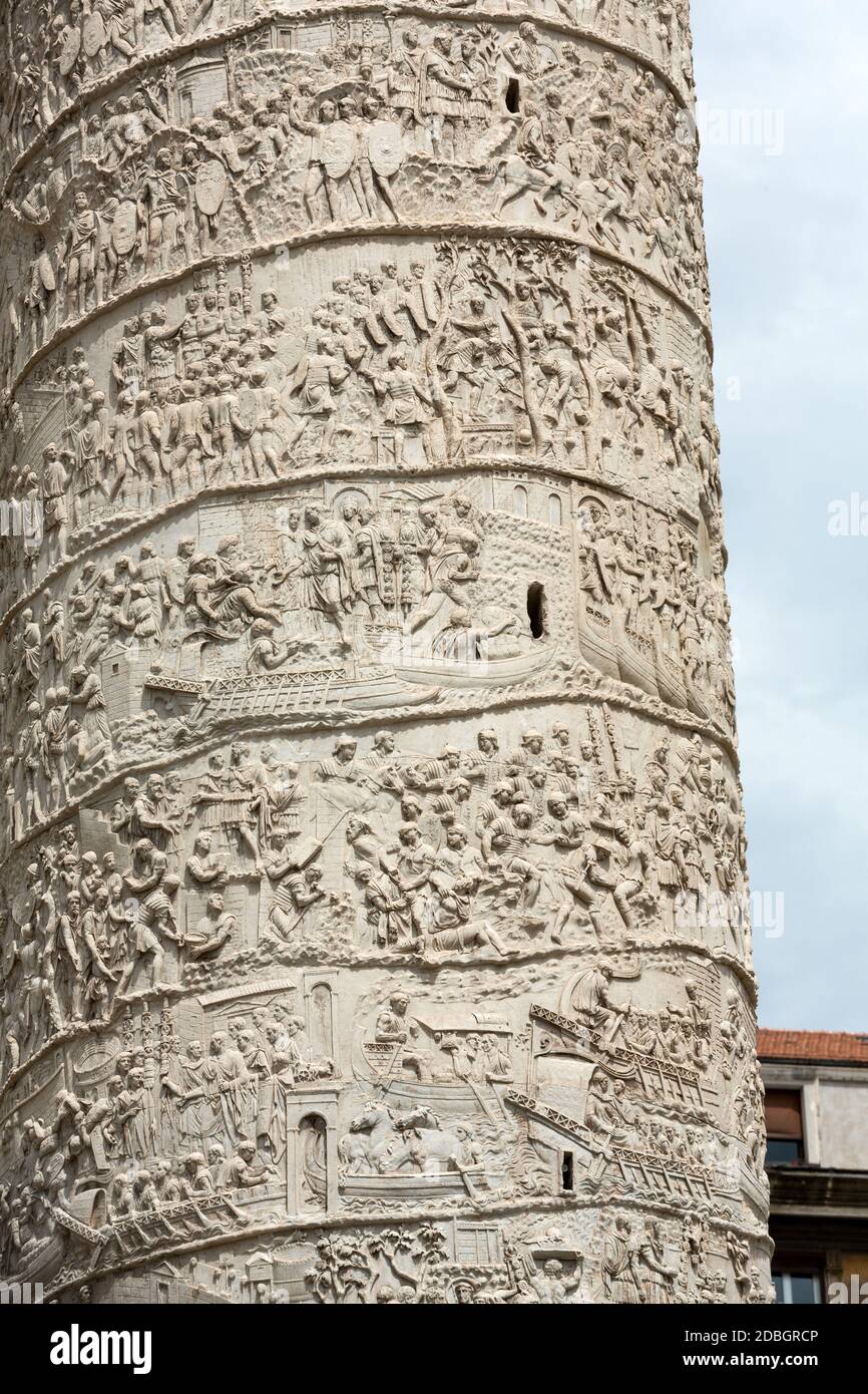 Column of Tajan . Roman triumphal column in Rome, Italy Stock Photo - Alamy