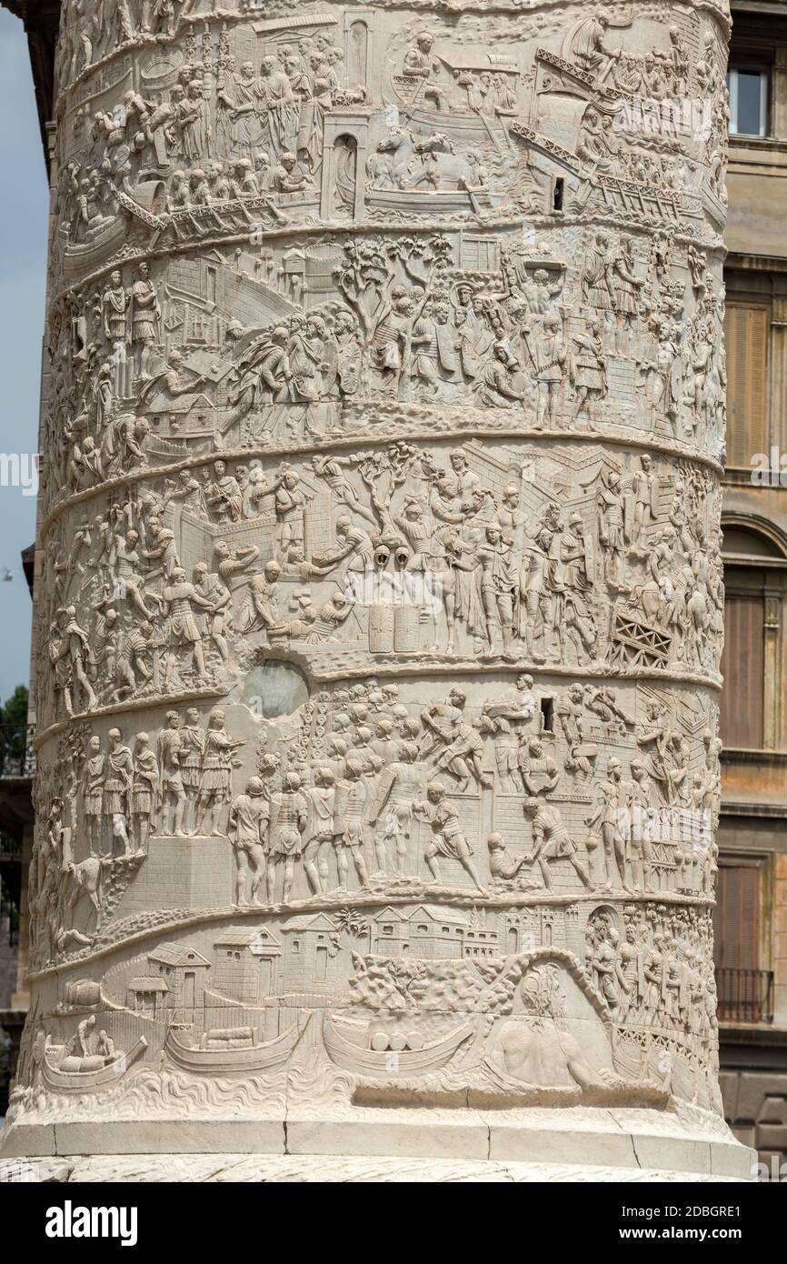 Column of Tajan . Roman triumphal column in Rome, Italy Stock Photo - Alamy