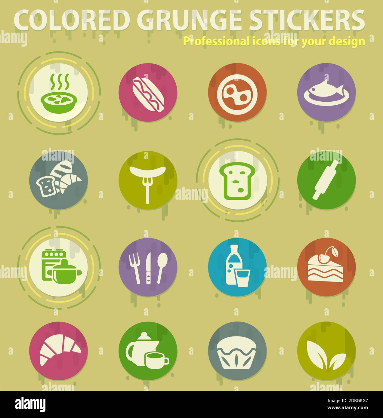 food and kitchen web icons for user interface design Stock Photo - Alamy