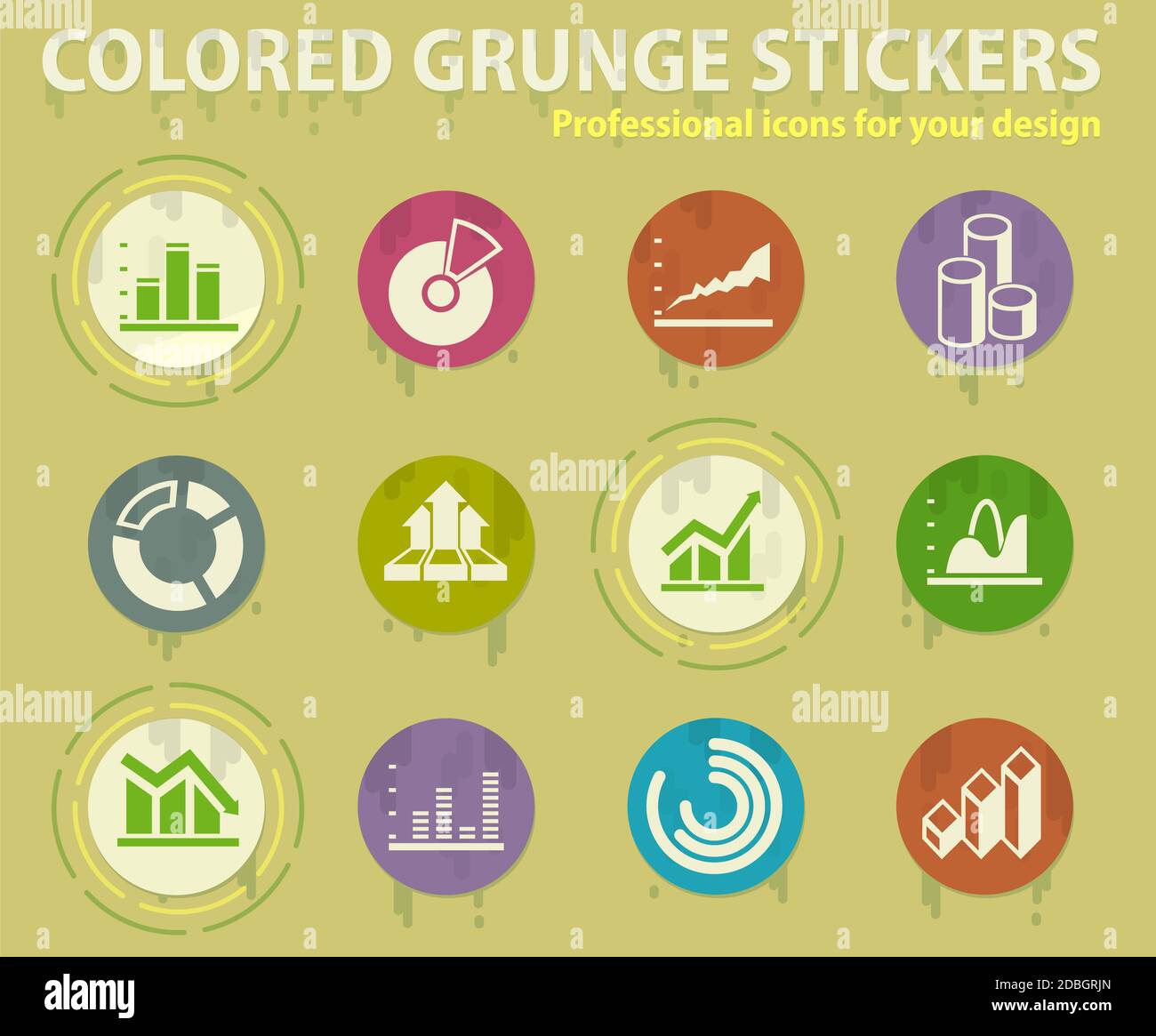 Round charts with icons hi-res stock photography and images - Alamy