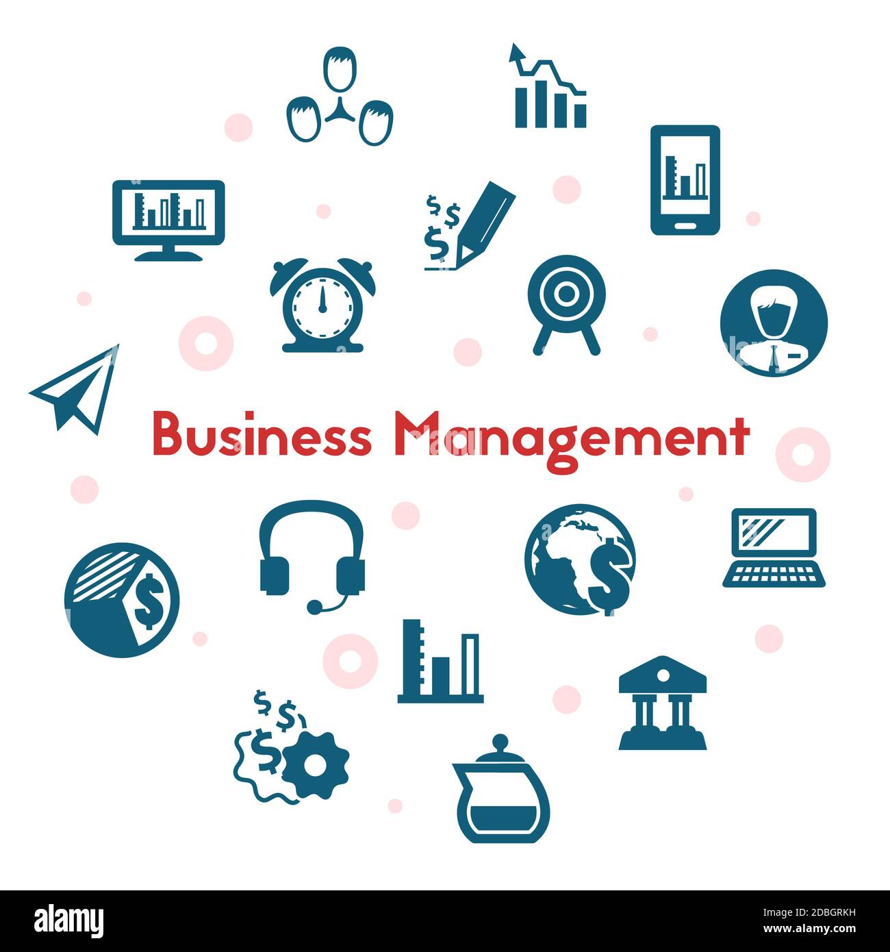 business management icon set isolated on white background Stock Photo ...