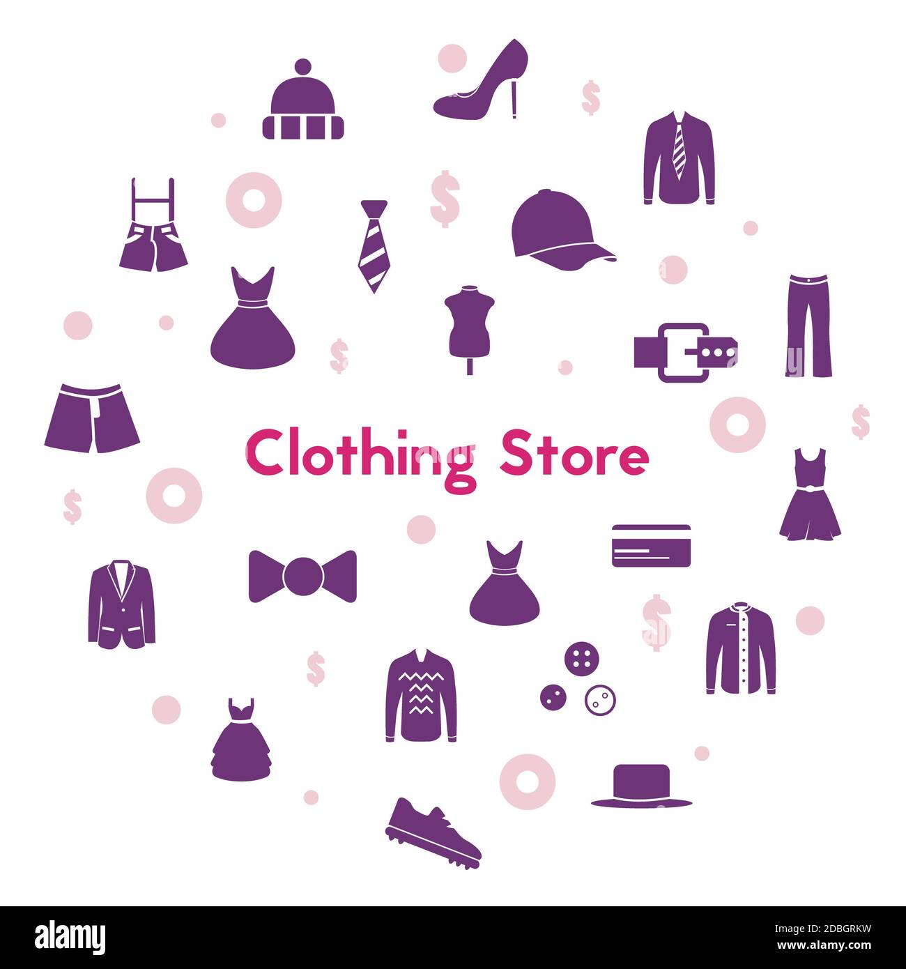 Clothing store icon set isolated on white background Stock Photo - Alamy