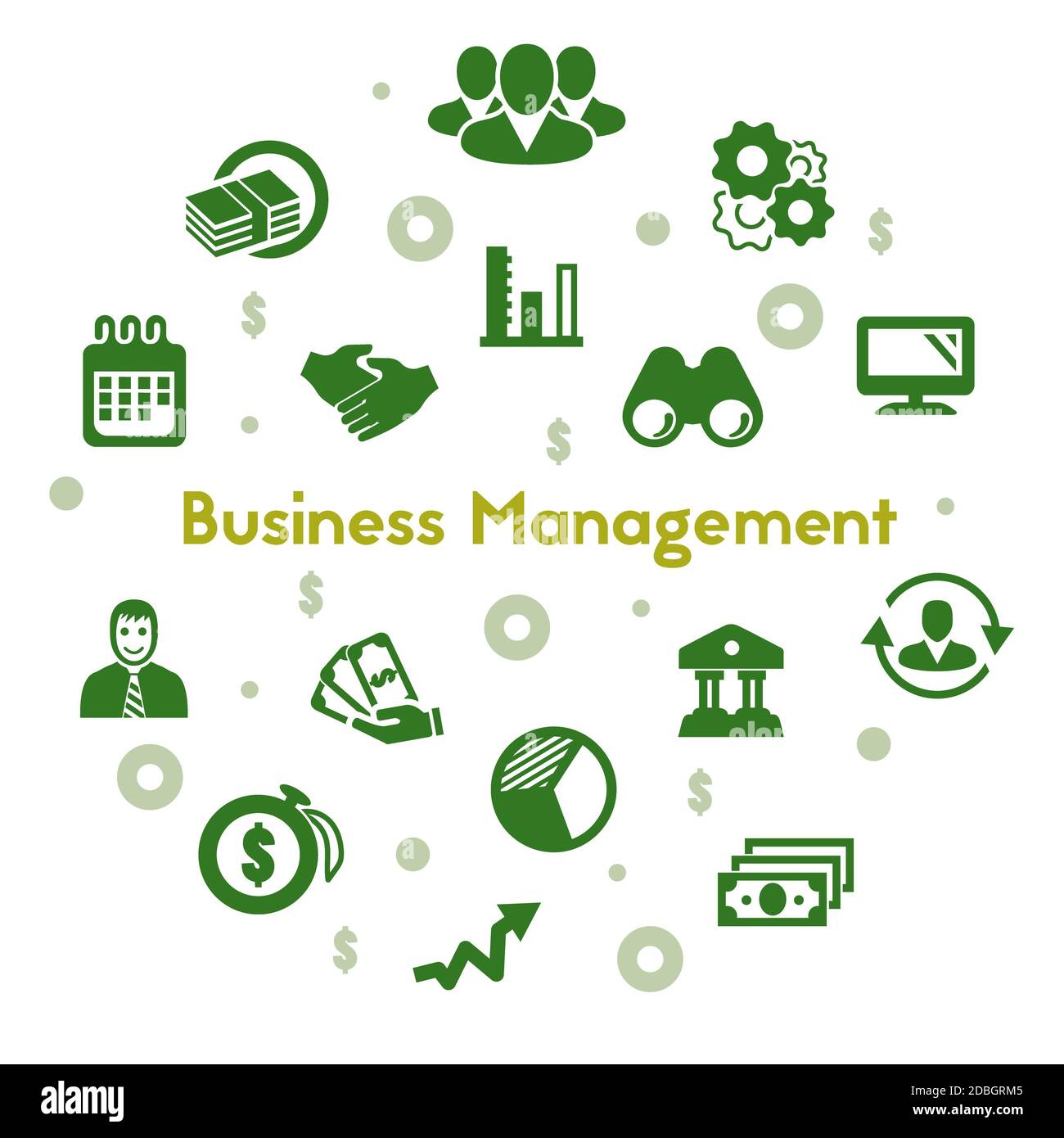 business management icon set isolated on white background Stock Photo ...