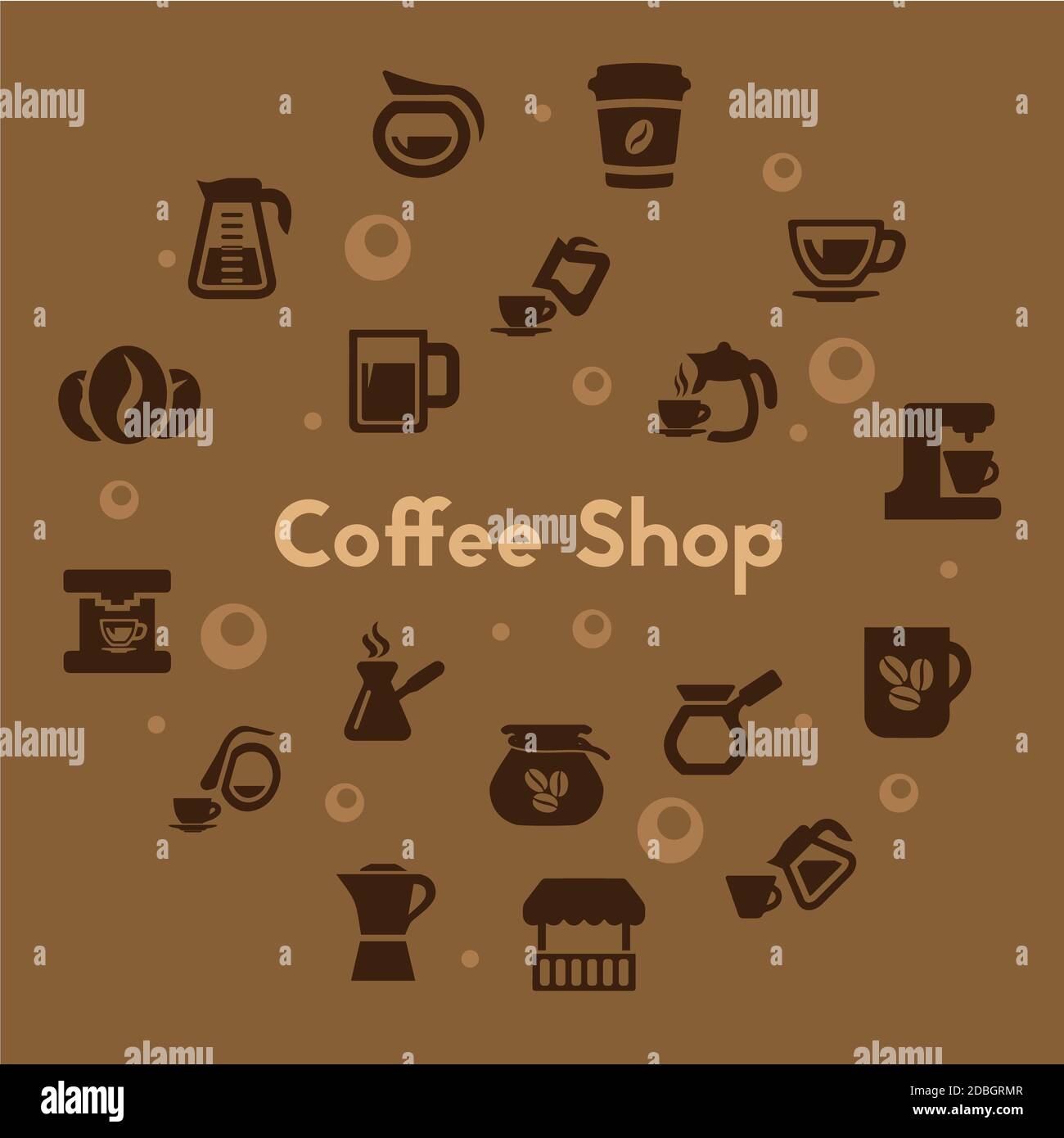 Coffee shop icon set. Coffee and making coffee vector symbols Stock ...
