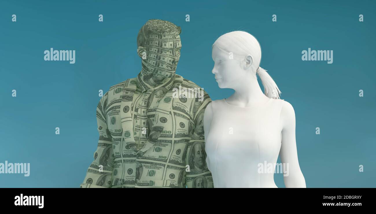 Woman Attracting a Rich Man and Marrying into Wealth Stock Photo - Alamy