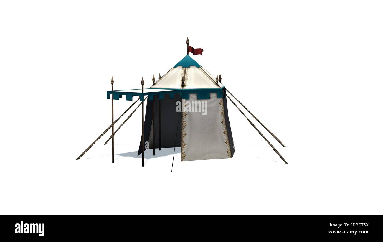 Historic medieval tent - isolated on white background Stock Photo - Alamy