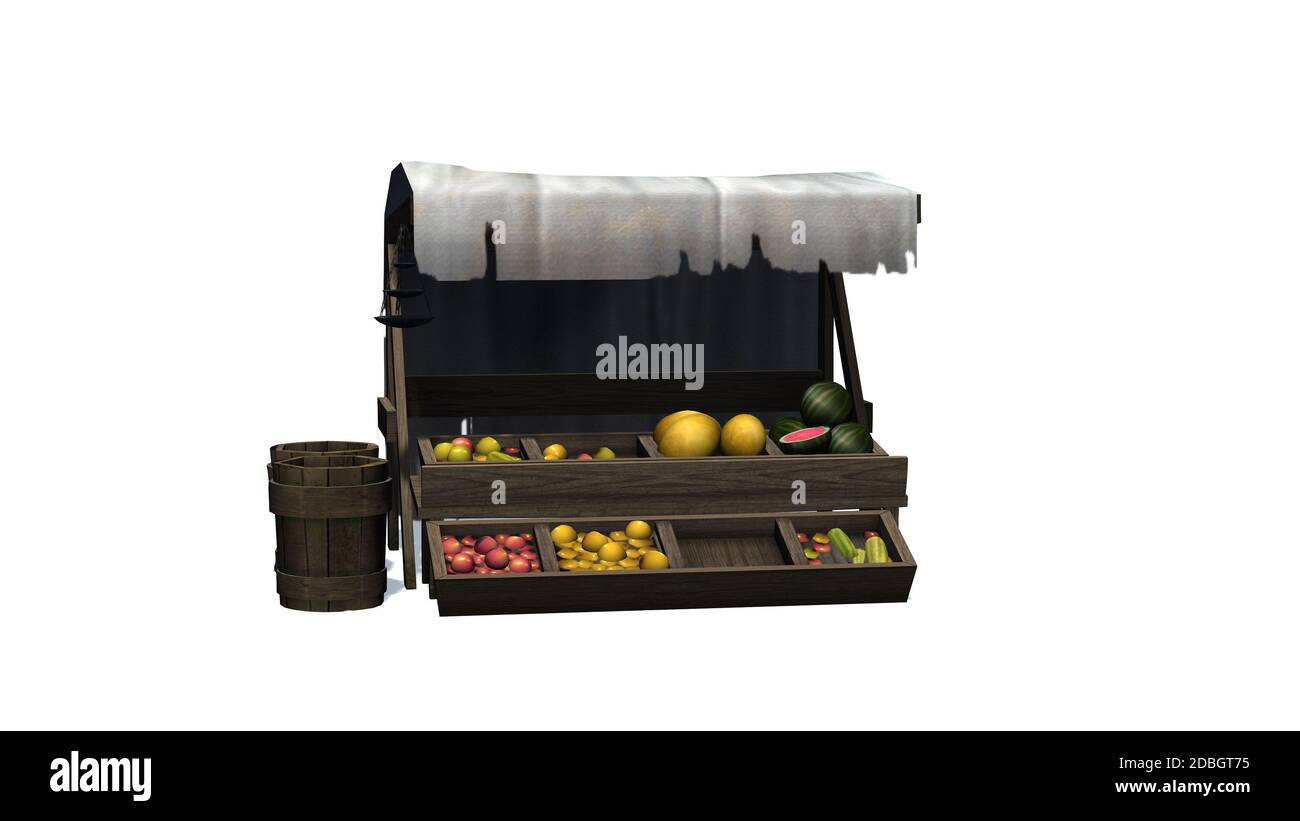 Medieval market scene Cut Out Stock Images & Pictures - Alamy