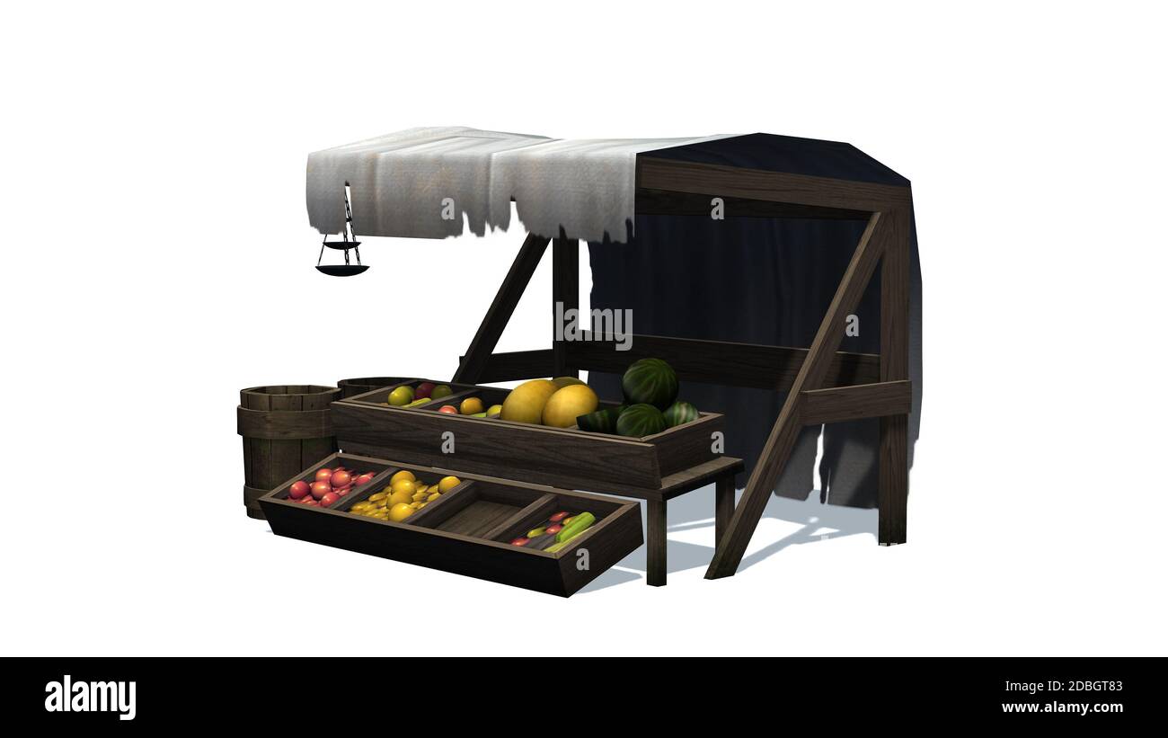 Market vendor fruit vegetables Cut Out Stock Images & Pictures - Alamy