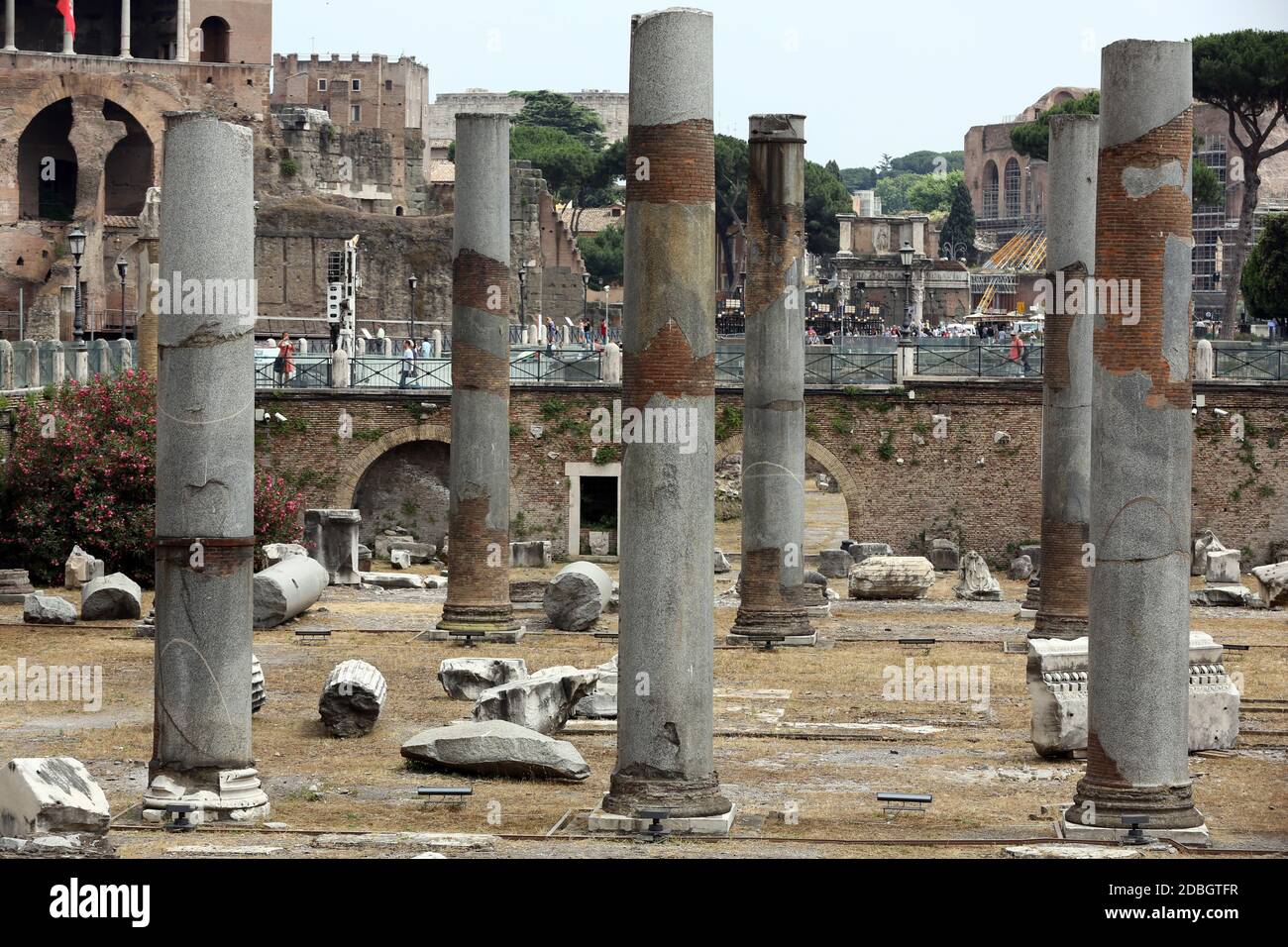 The forum of Trajan in Rome. Italy. Trajan's Forum was the last of the ...