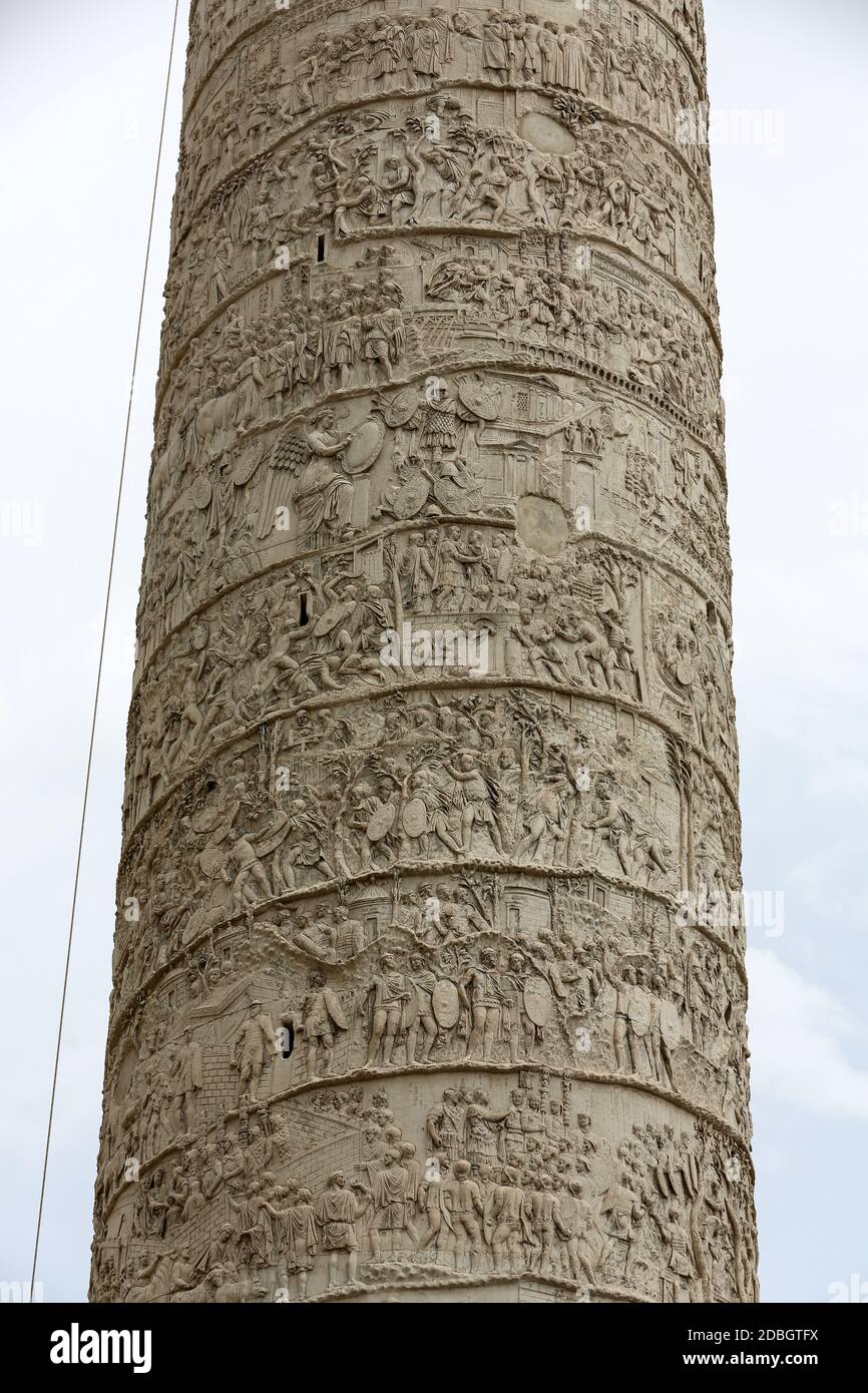 Column of Tajan . Roman triumphal column in Rome, Italy Stock Photo - Alamy