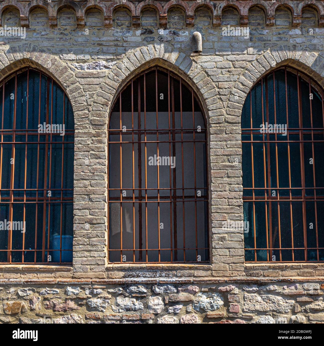 windows in the facades of ancient medieval houses Stock Photo - Alamy