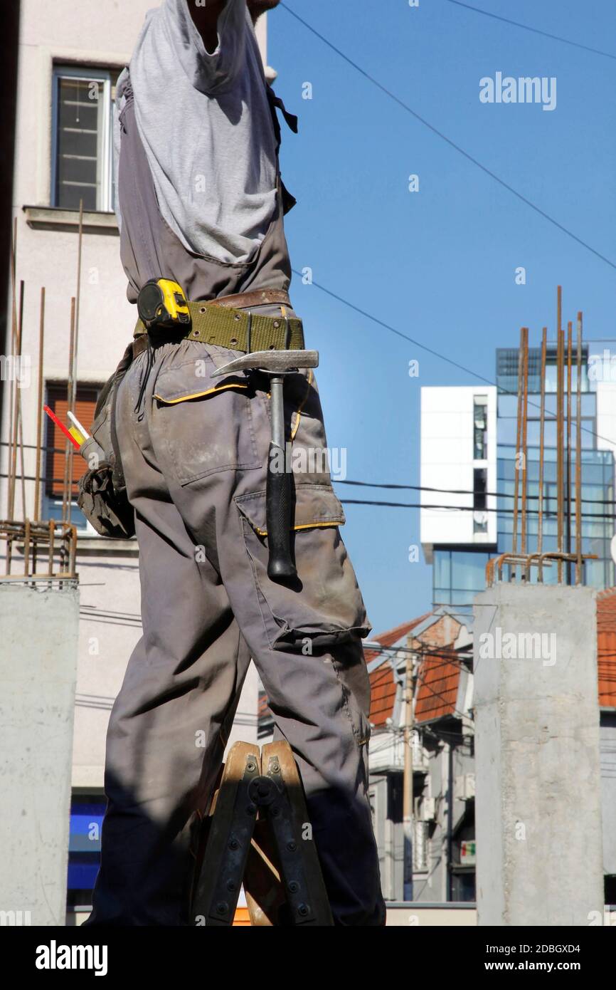 construction worker on building Stock Photo - Alamy