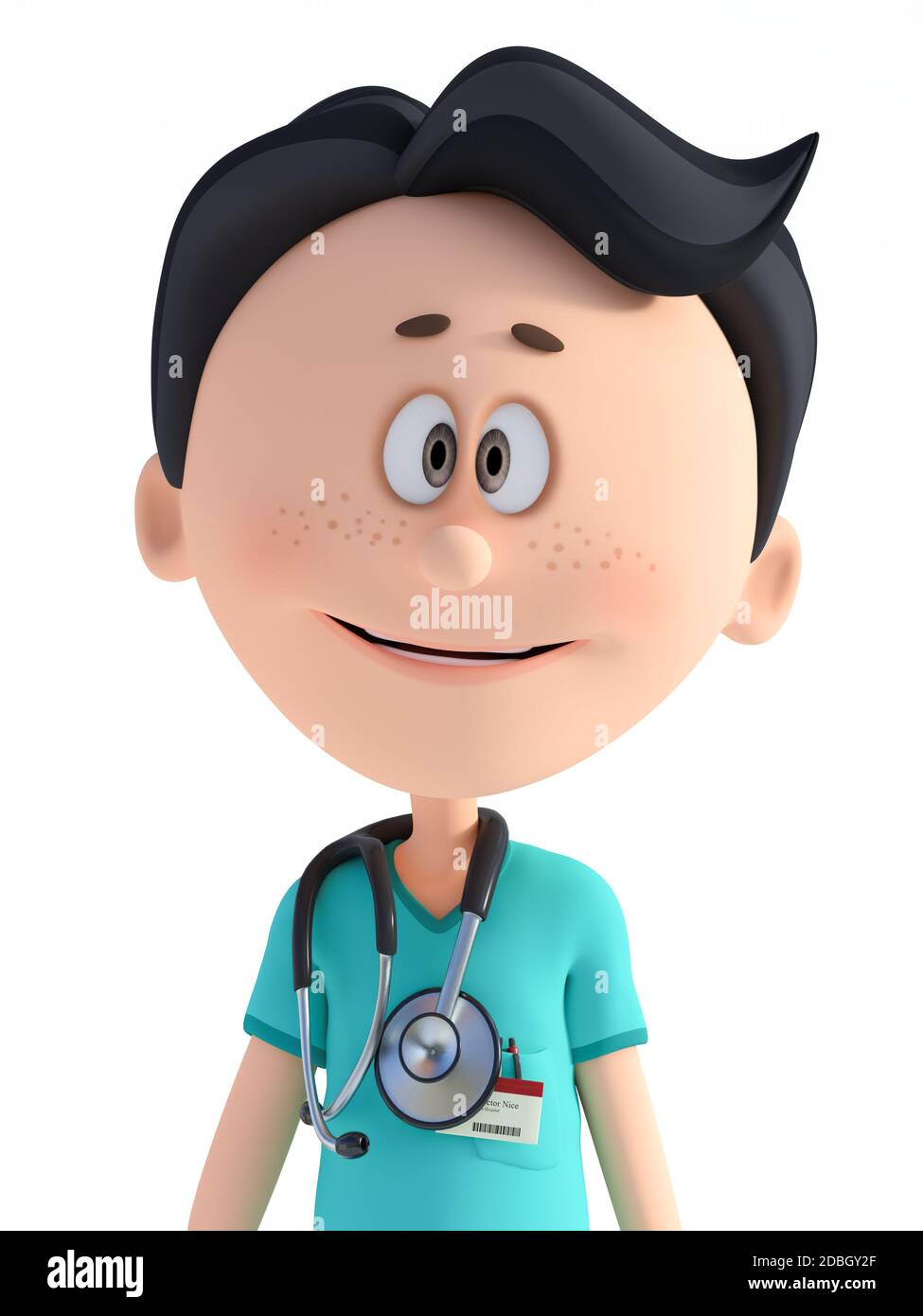 Cartoon Stethoscope Around Neck