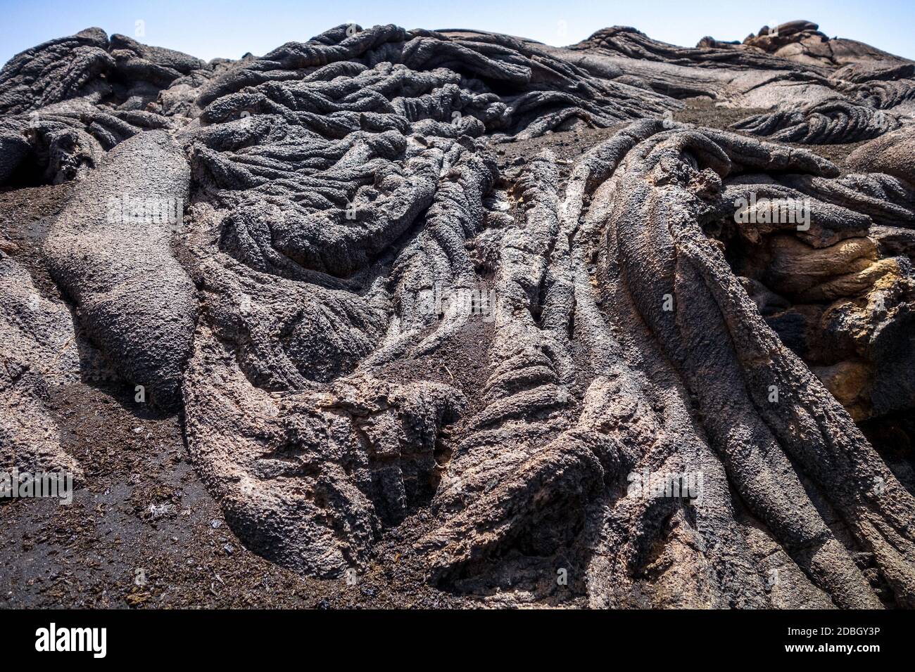 Lava flow detail on Pico do Fogo volcano, Cape Verde, Africa Stock ...
