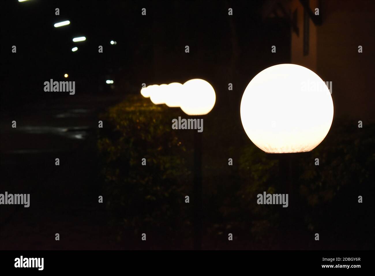 electric lamp post on street in night Stock Photo - Alamy