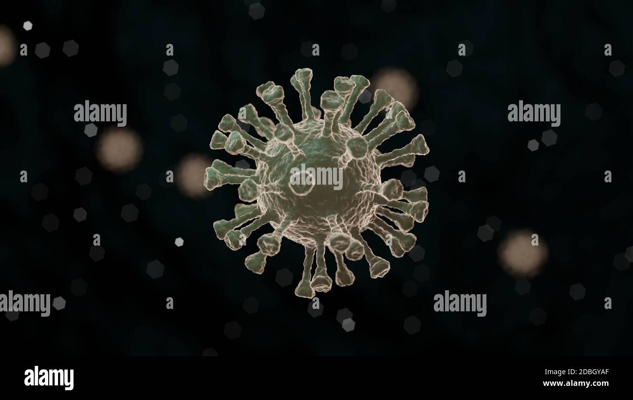 Corona Virus 3d render illustration, microbiology and virology concept ...