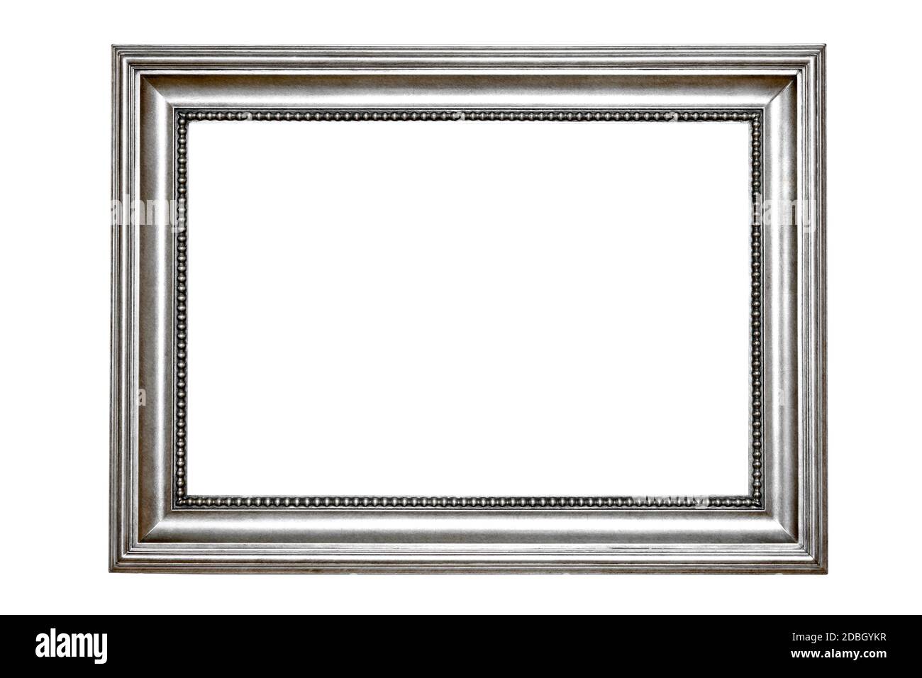 Retro silver frame with clipping path included hi-res stock photography ...