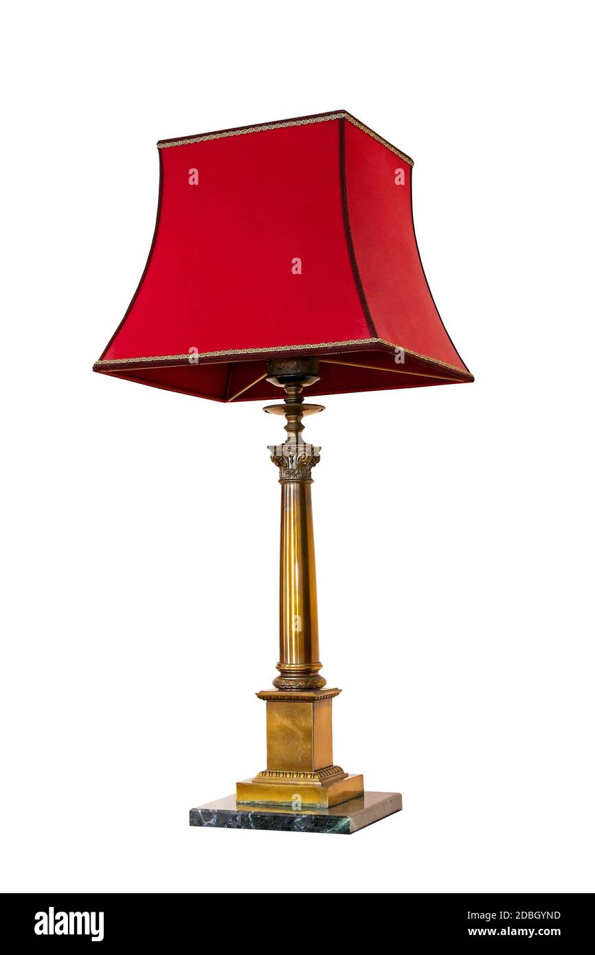 Old red lamp isolated included clipping path Stock Photo - Alamy