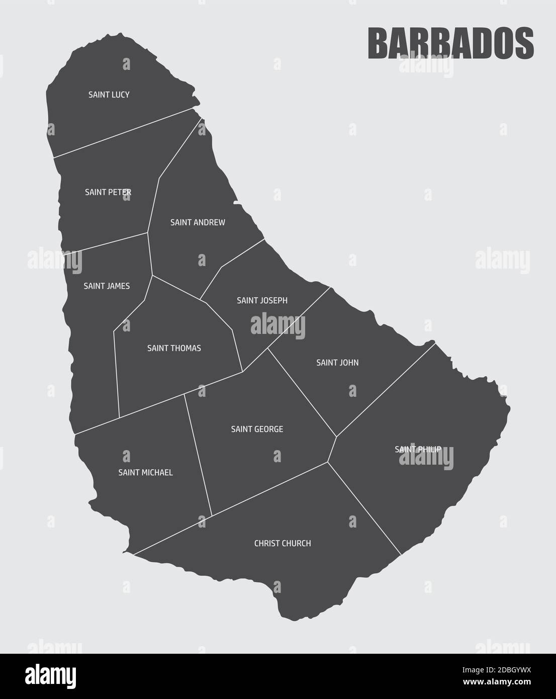 Barbados administrative map Stock Vector Image & Art - Alamy