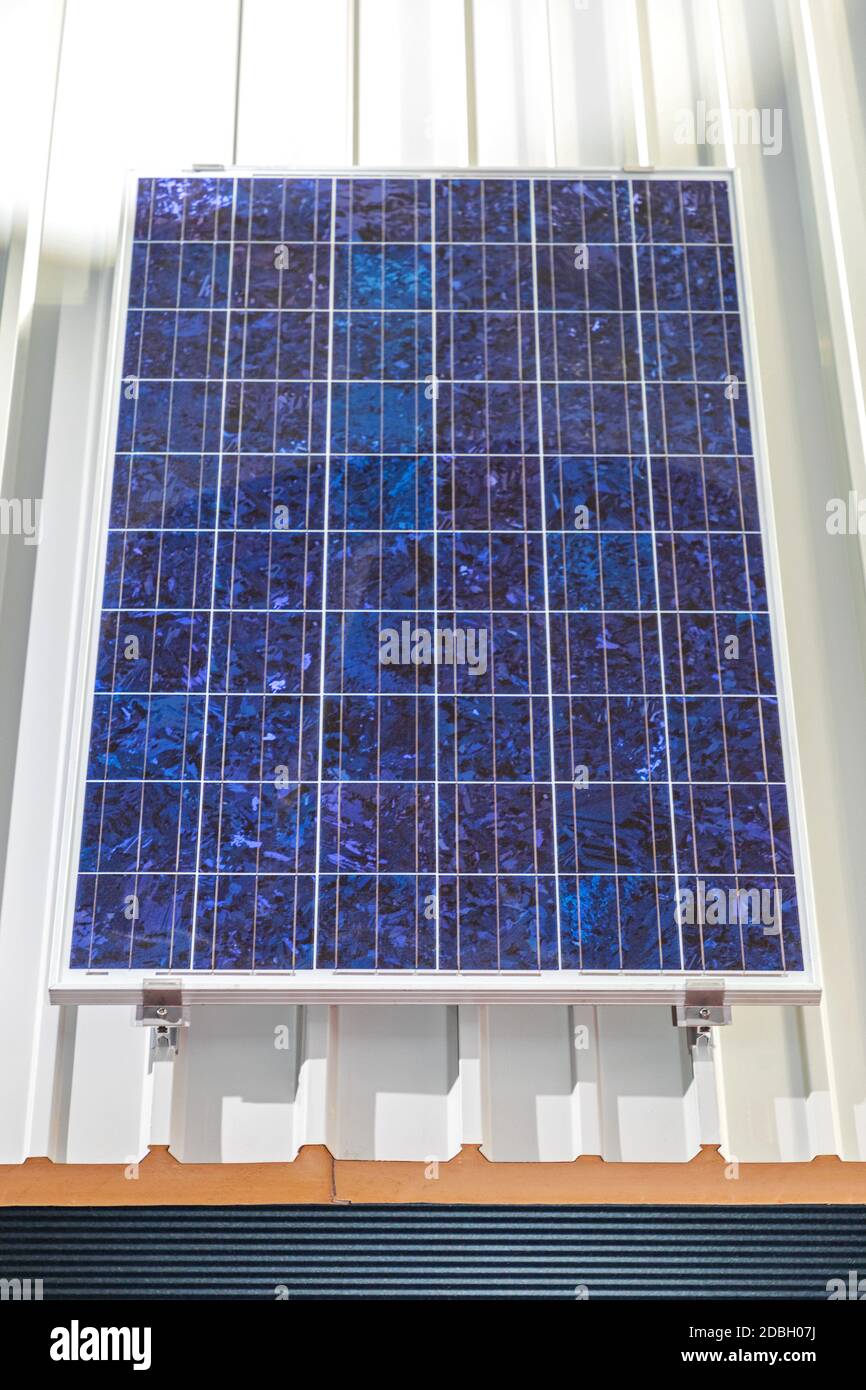 One Solar Panel Cell at House Roof Stock Photo - Alamy