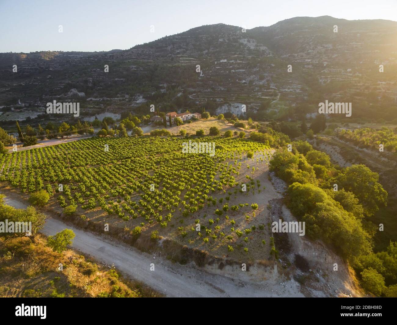 Aerial bird's eye view of Holy monastery of Archangel Michael ...