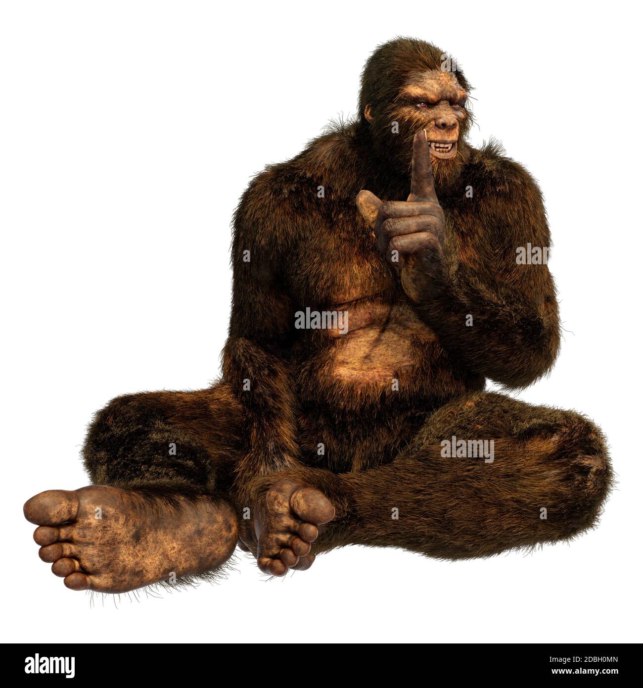 3D rendering of a Sasquatch or Bigfoot isolated on white background ...