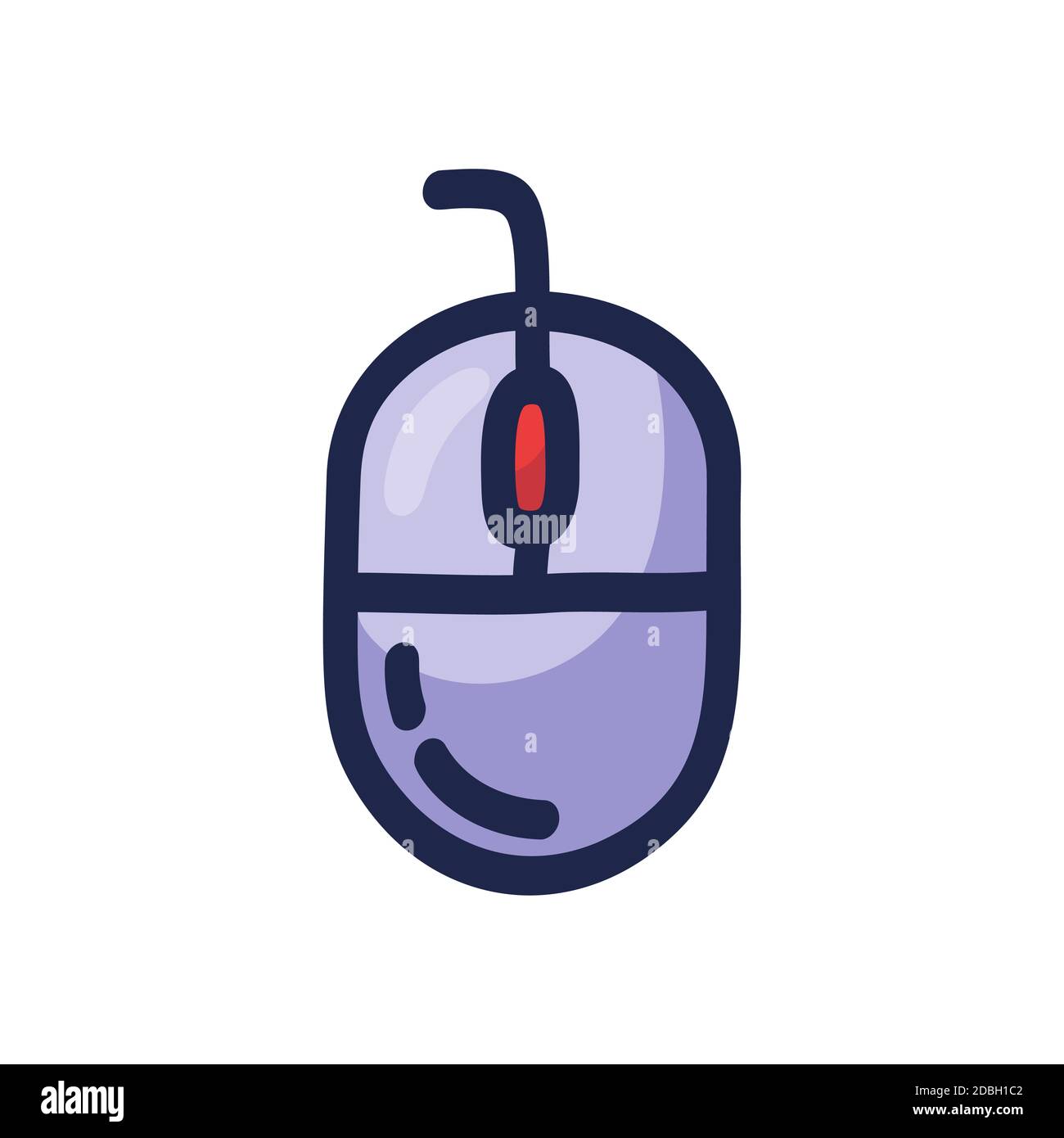 Computer mouse hand drawn outline doodle icon. Flat cartoon controller ...