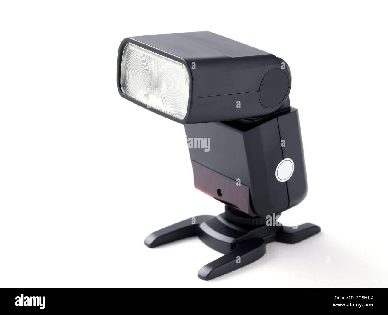 Photo camera flash on stand, isolated on white background Stock Photo ...