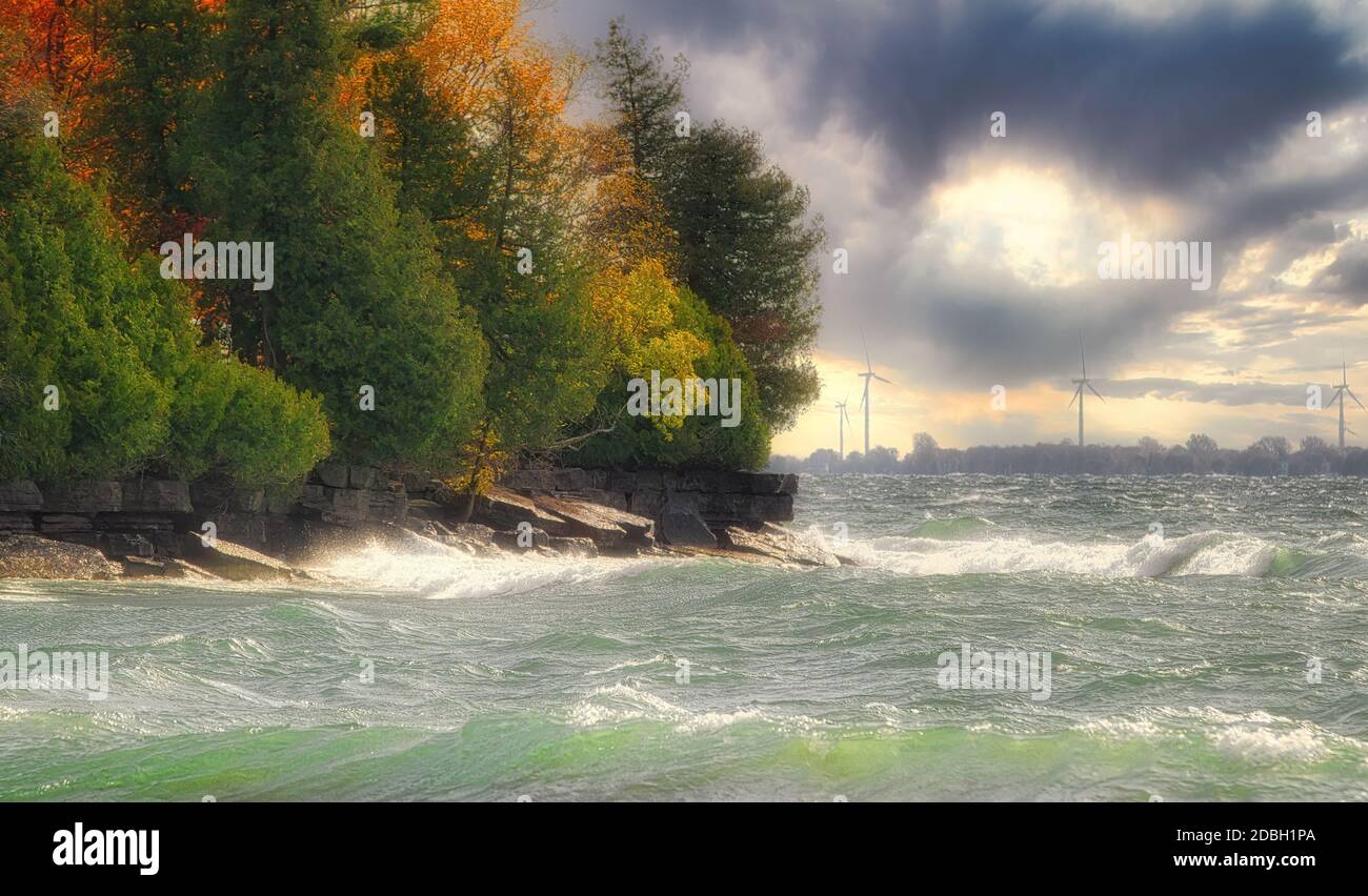 fall storm on the Lake Ontario Stock Photo - Alamy