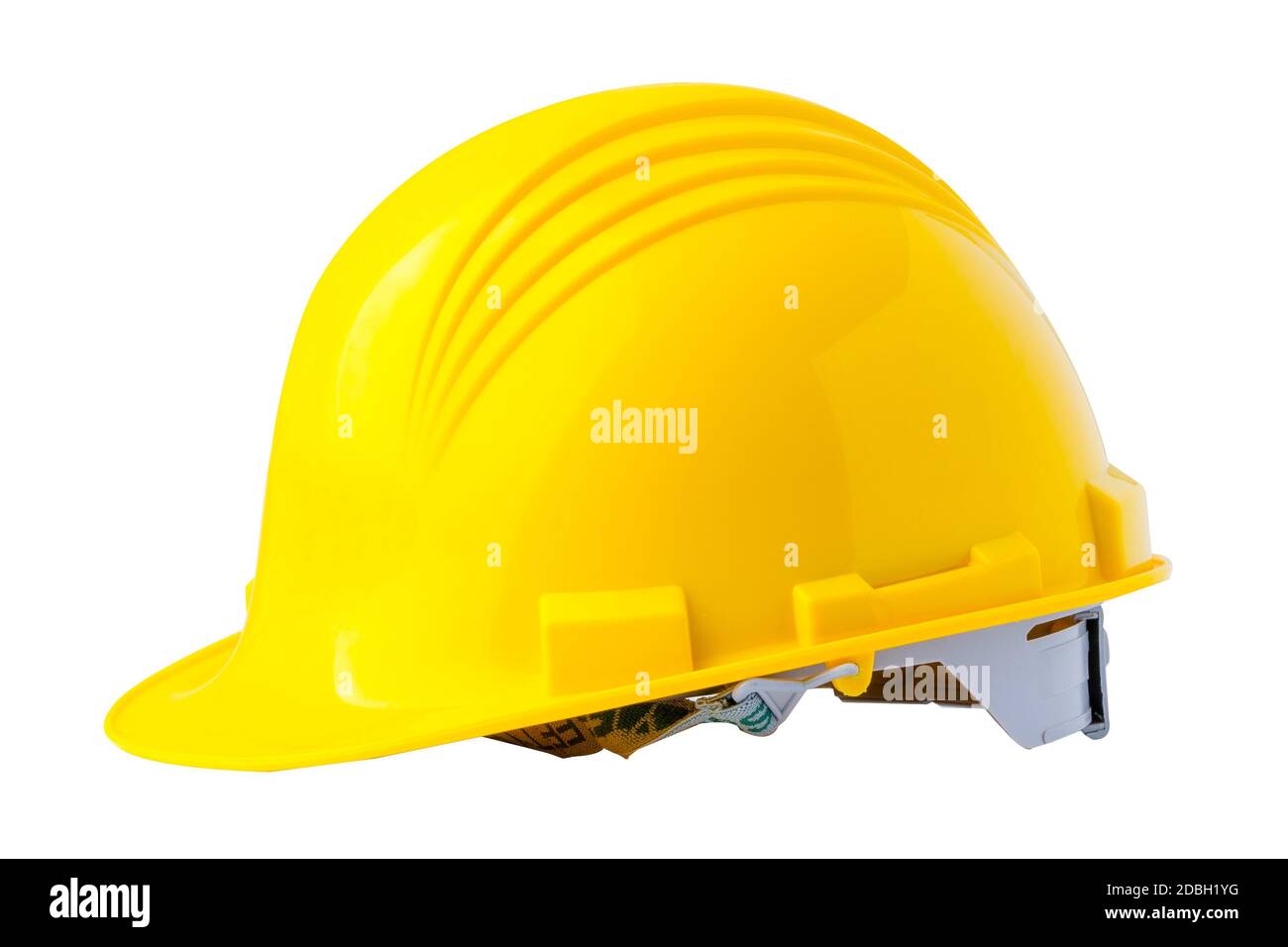 Yellow construction helmet on white background. Clipping path ...