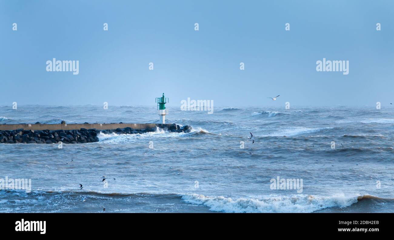 Big storm on the port of Saint Gilles Croix de Vie, France Stock Photo ...