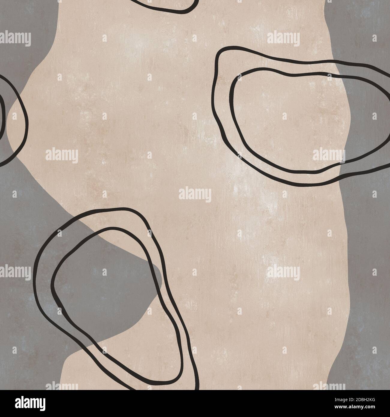 Seamless organic rounded curvy shapes naive design Stock Photo - Alamy