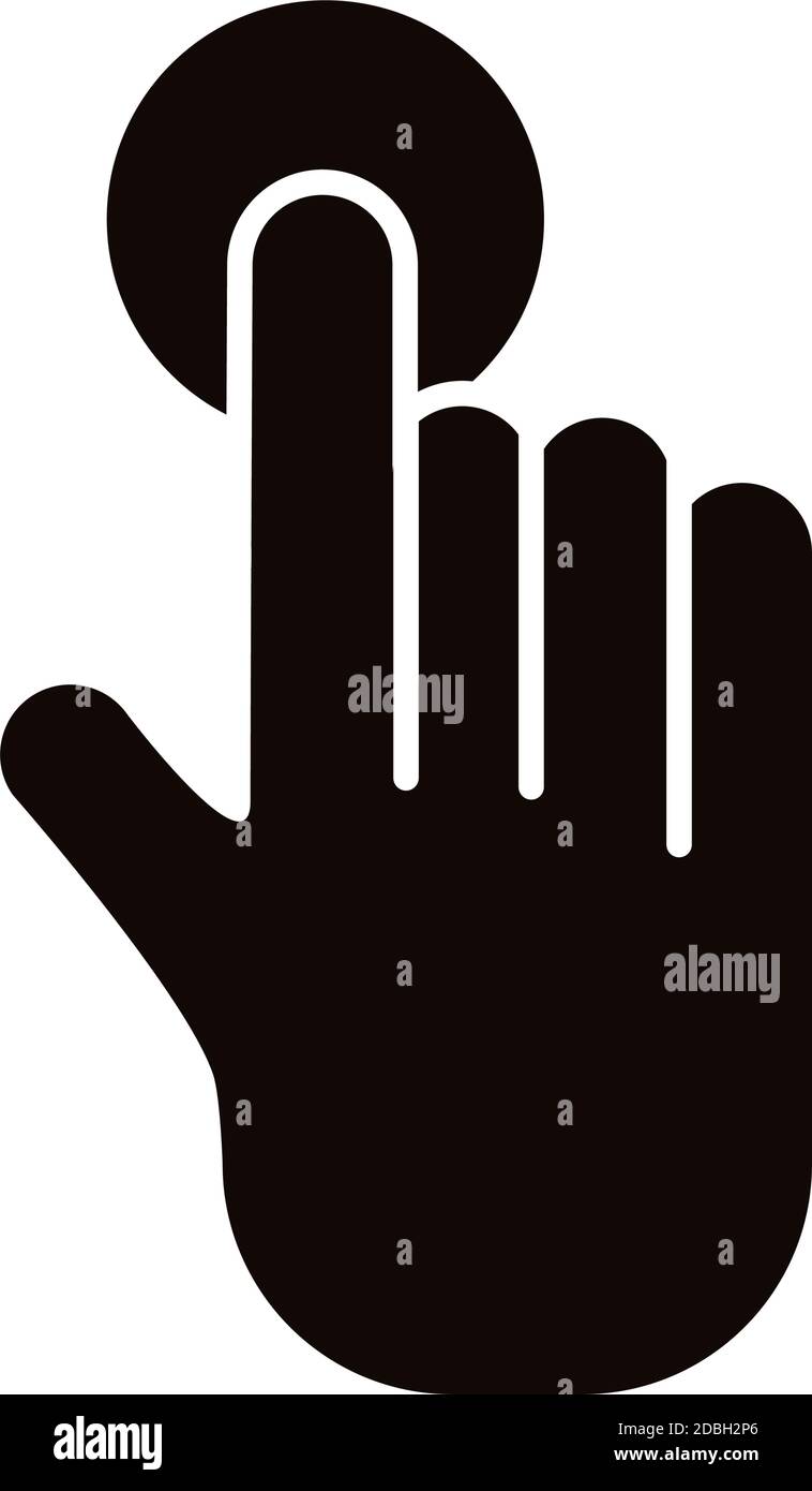 hand touching interface silhouette style icon vector illustration ...