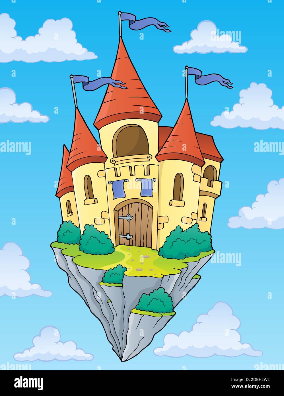 Flying castle theme image 2 - picture illustration Stock Photo - Alamy