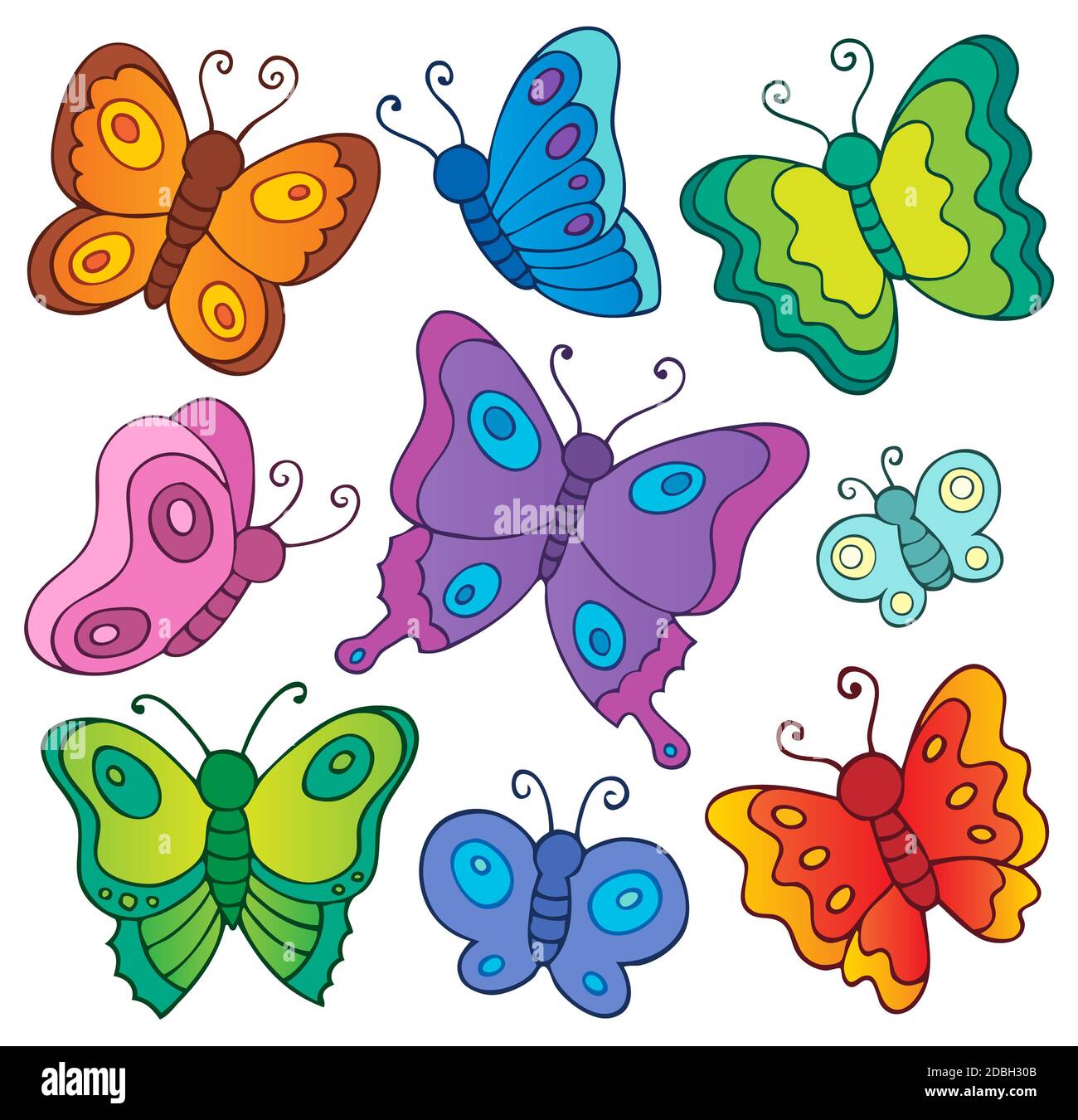 Various butterflies theme set 1 - picture illustration Stock Photo - Alamy