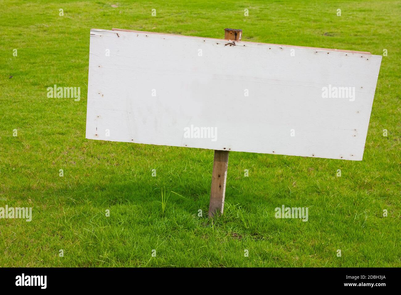 wood label sign in green grass Stock Photo - Alamy