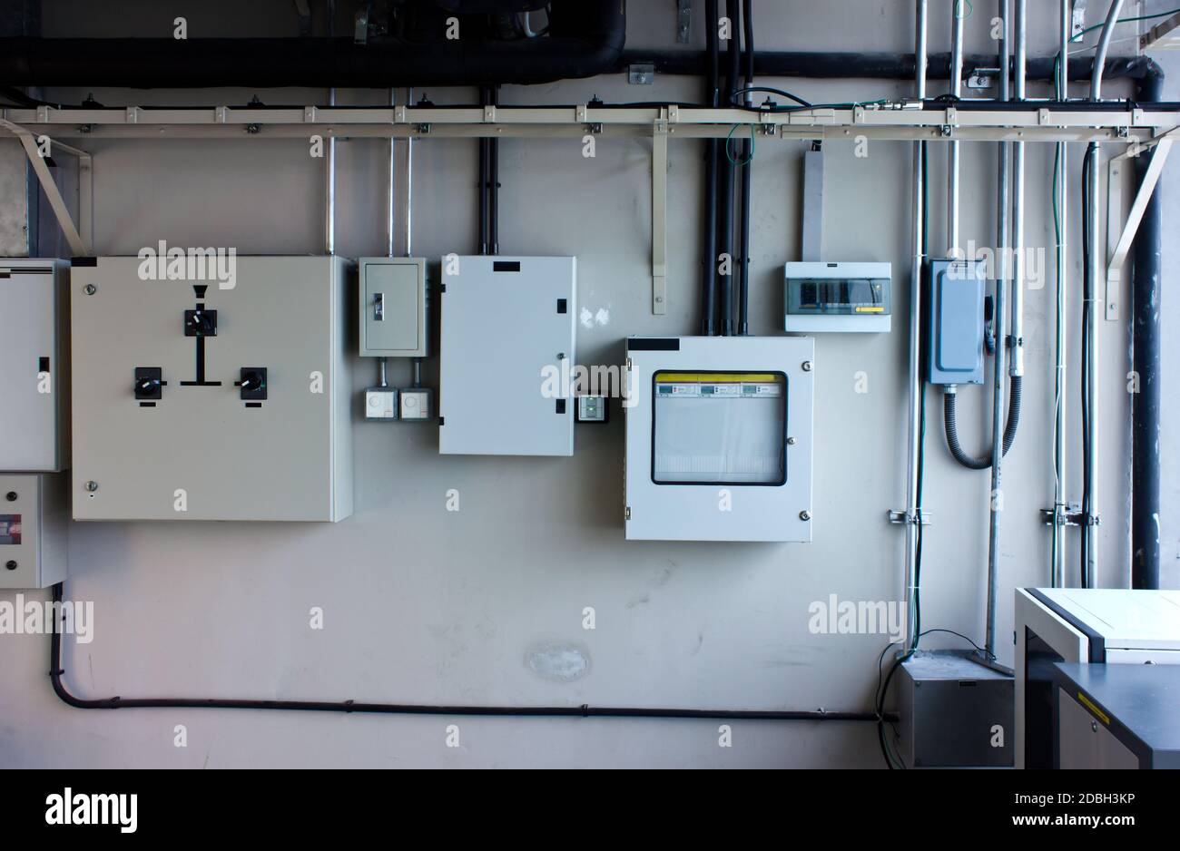 electric system in cabinet building system Stock Photo - Alamy