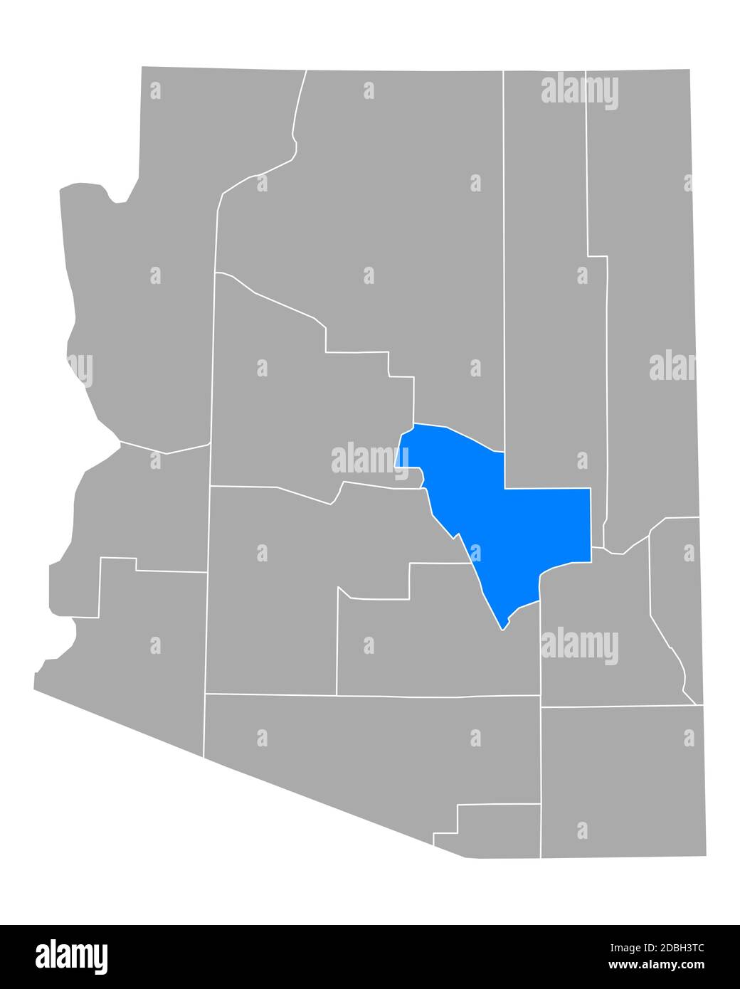 Gila county map Cut Out Stock Images & Pictures - Alamy