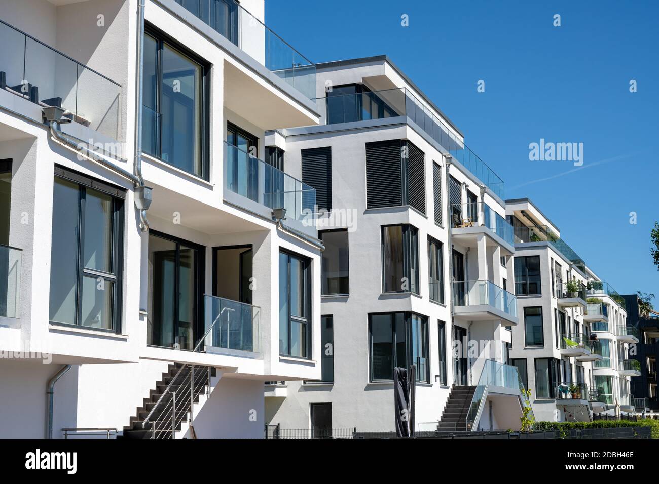 Modern white townhouses seen in Berlin, Germany Stock Photo - Alamy