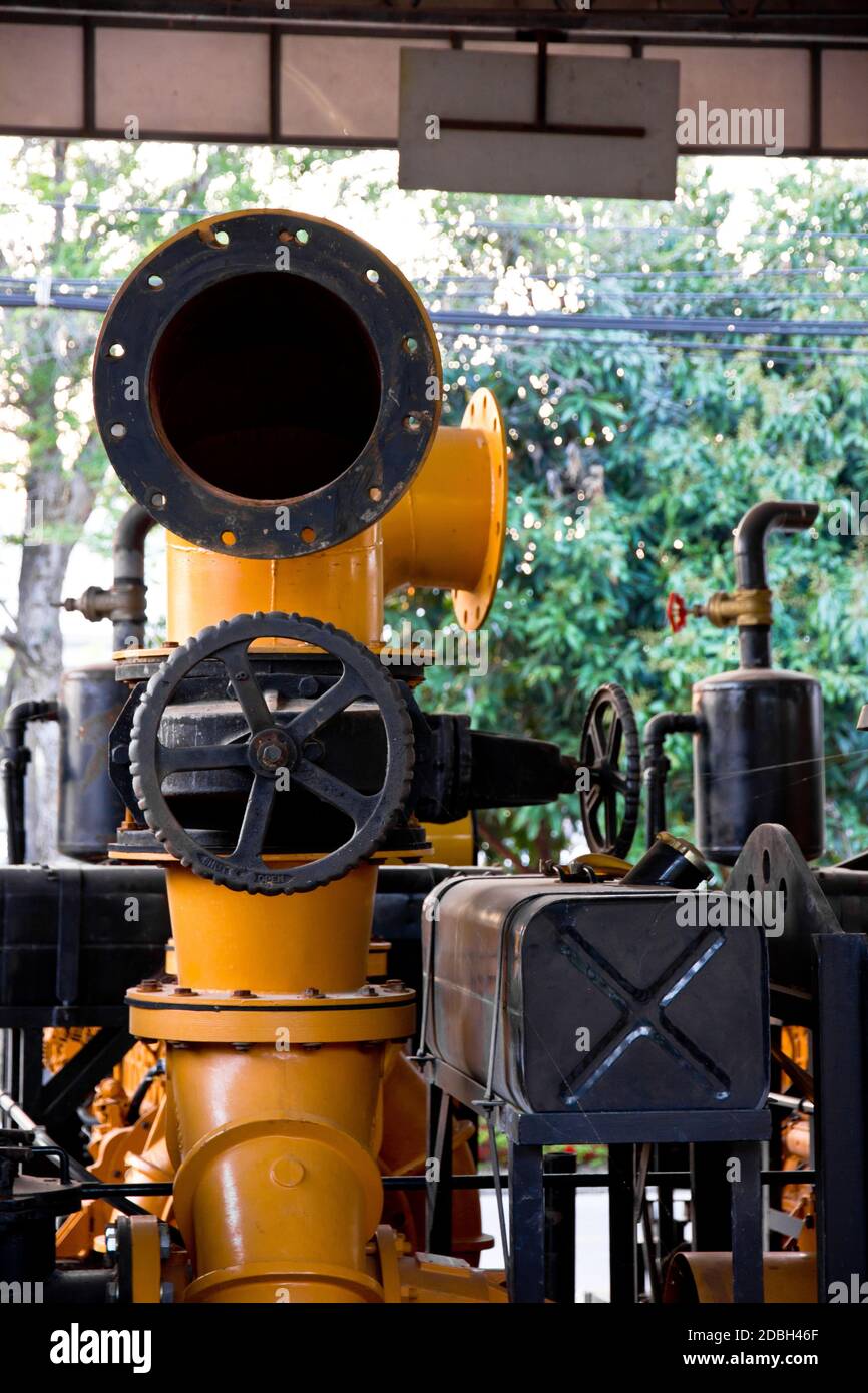 vintage machine engine yellow tone Stock Photo - Alamy