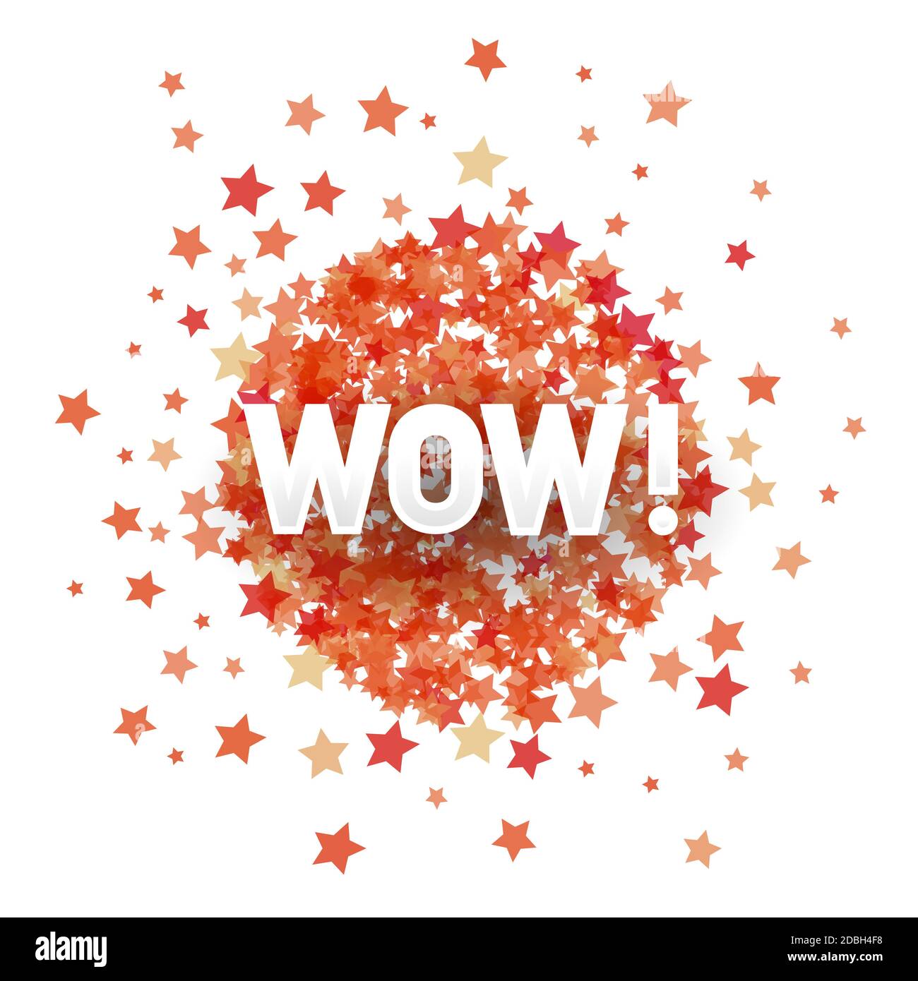 WOW Lettering on Red Transparent Starry Background for Web Banners ...
