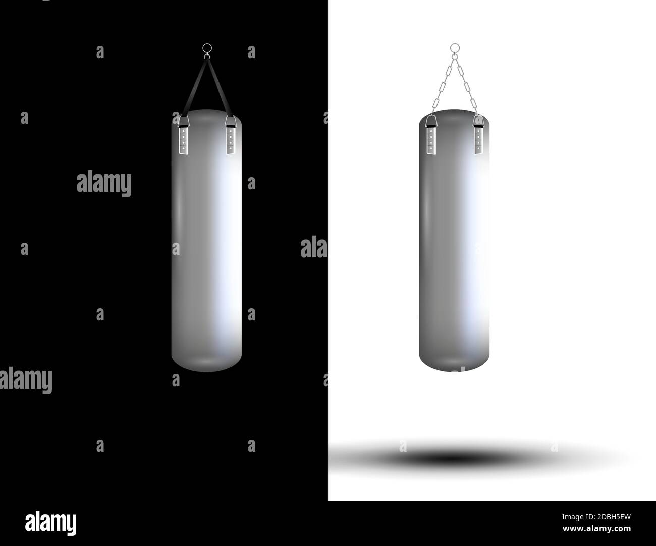 Black Punching Bag 3d illustration 3d. Punching bag black on white ...