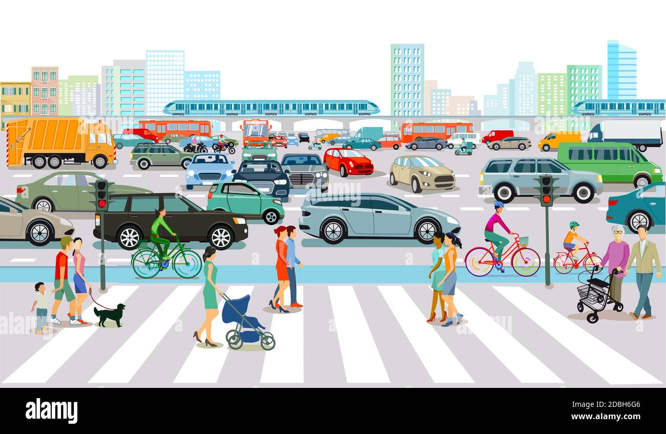 Rush hour traffic in the big city Stock Photo - Alamy