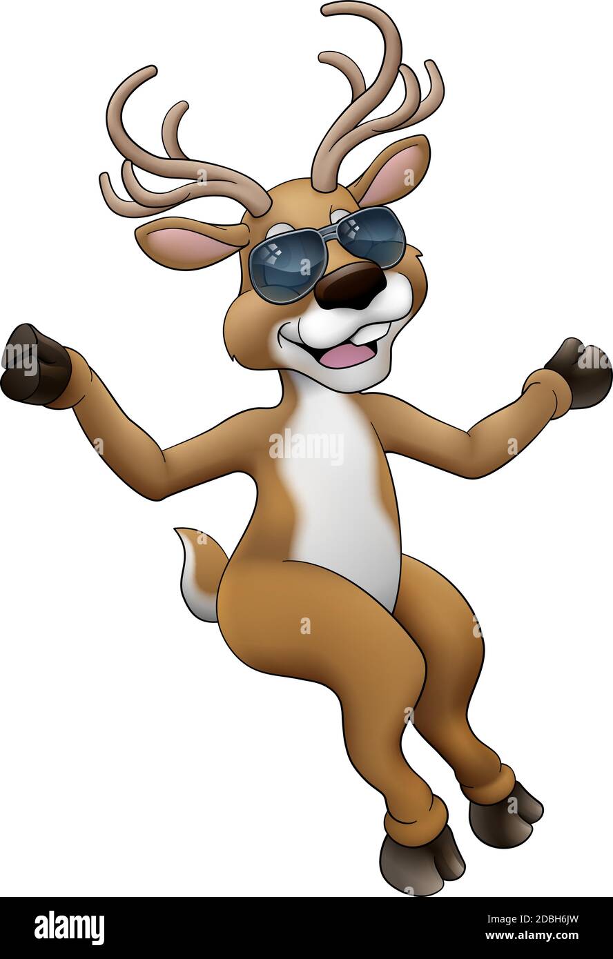 Cool christmas reindeer cartoon hi-res stock photography and images - Alamy